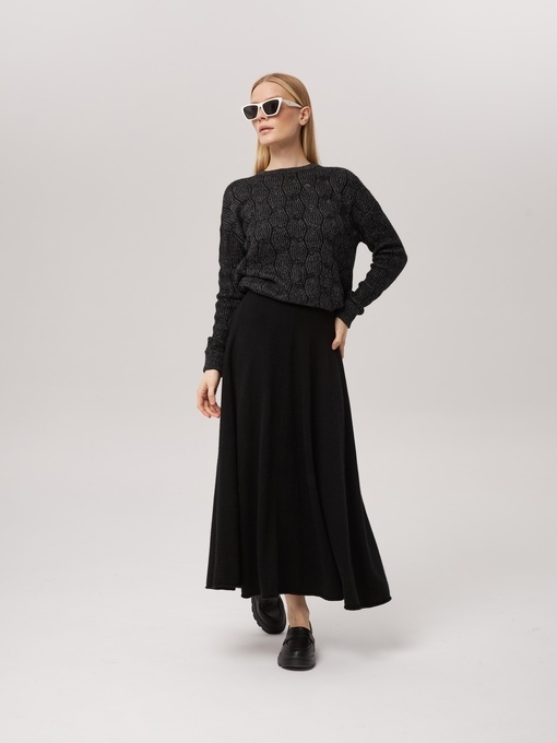 Юбка из кашемира черная P-001-3068 купить в Москве — интернет-магазин Malmis