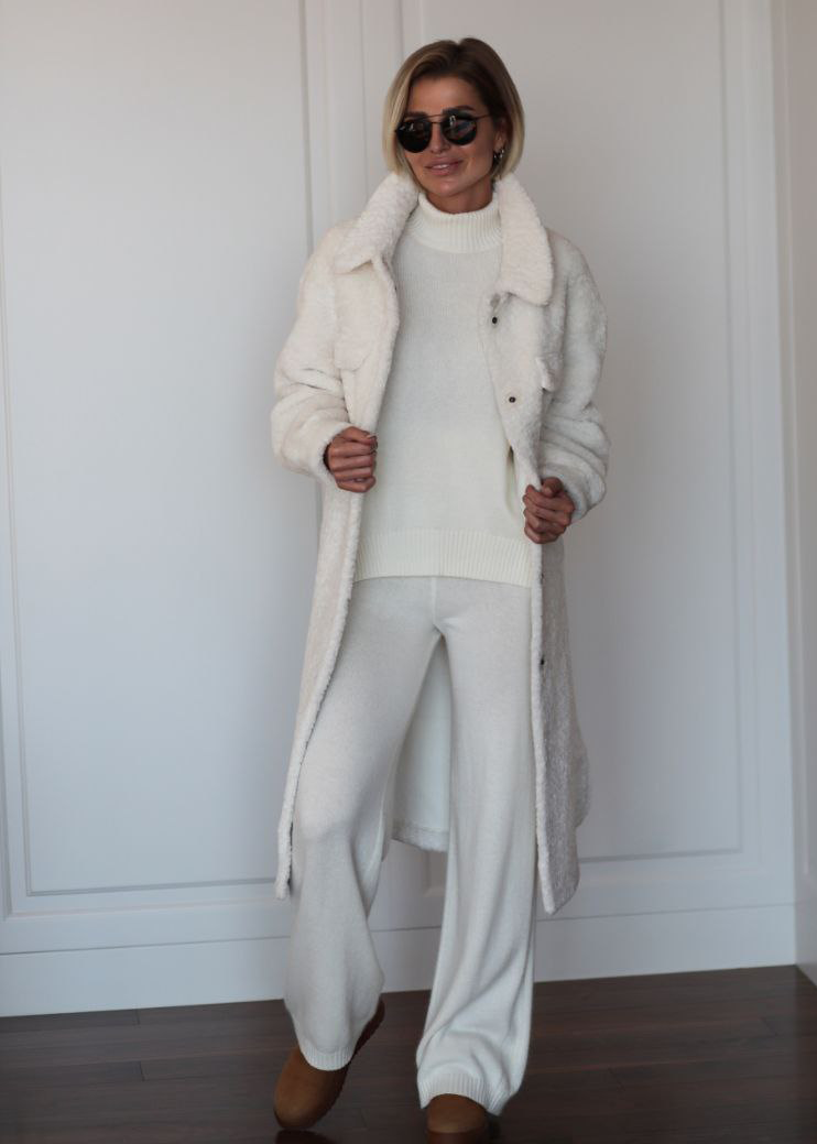 Пальто барашек белое J10509-white купить в Москве — интернет-магазин Malmis